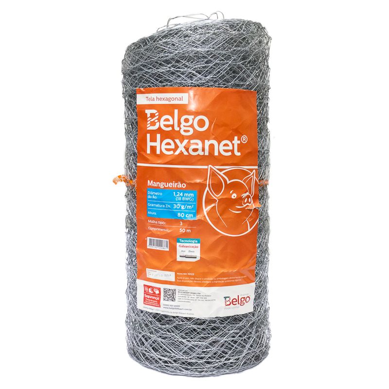 Tela Mangueirão Belgo Hexanet 3X18 0,80 - 50 Metros - Belgo Arames - Hectar